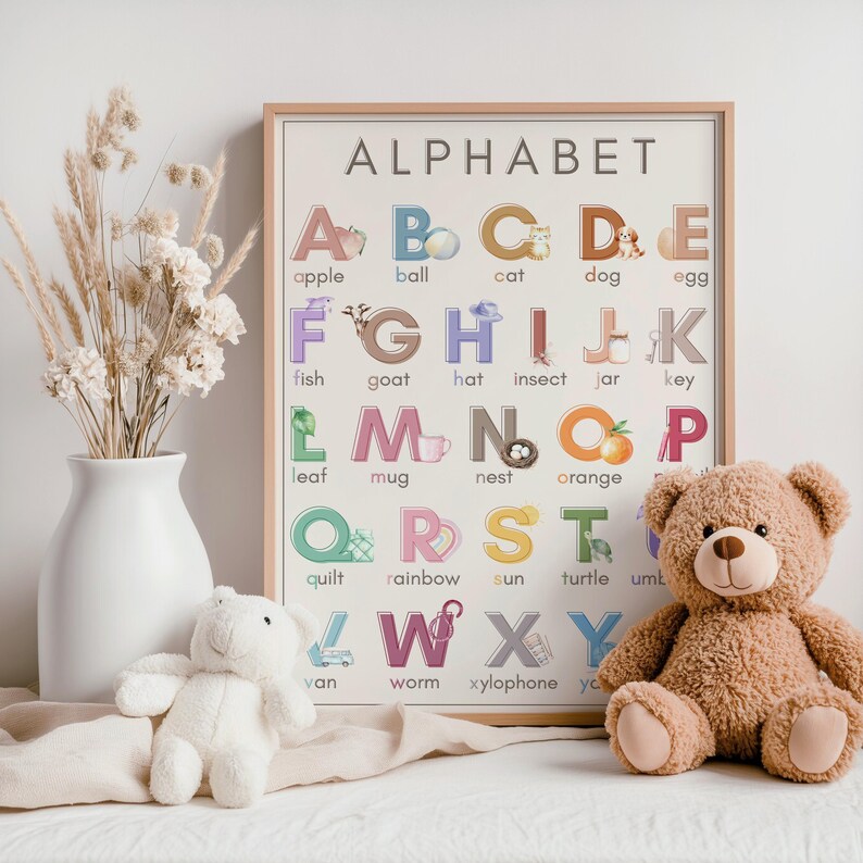 Printable Montessori Alphabet Learning Bundle PDF – Watercolor ABC ...