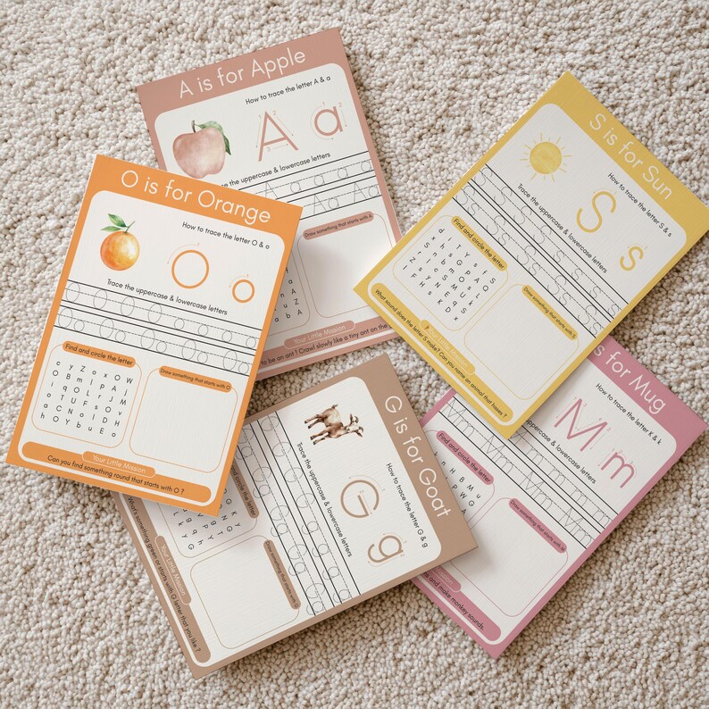 Printable Montessori Alphabet Learning Bundle PDF – Watercolor ABC ...