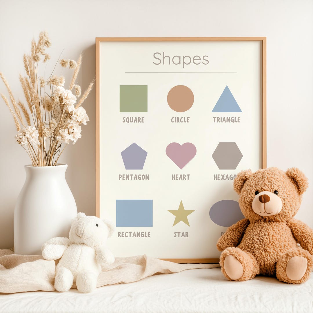 Pastel 2D Shapes Poster: Montessori Classroom Decor (printable) - Etsy