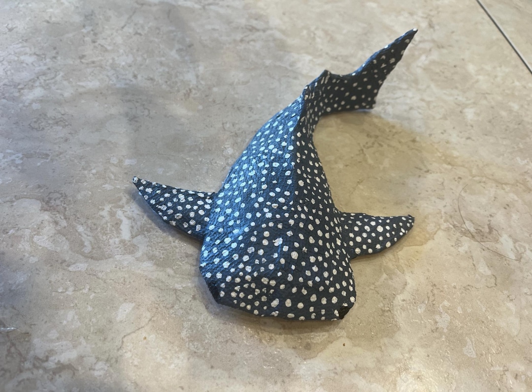 Handmade 7"x6" Paper Mâché Whale Shark Magnet – Nautical Home & Office ...