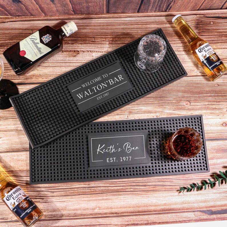 Personalized Bar Mat,custom Bar Runner,home Bar Pub Accessories Art ...