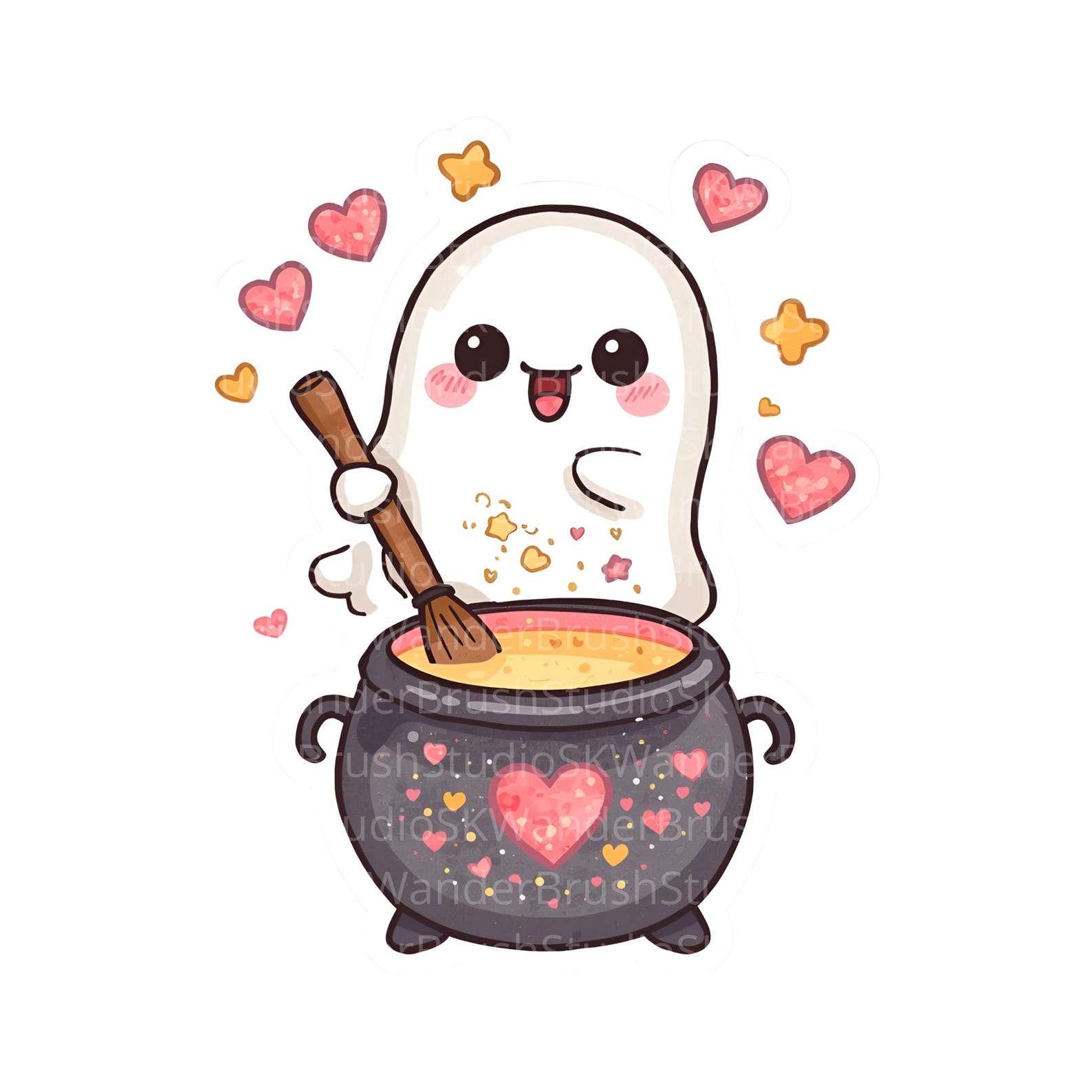 Kawaii Halloween Ghosts Clipart PNG Bundle, Cute Spooky Ghost Clip Art ...