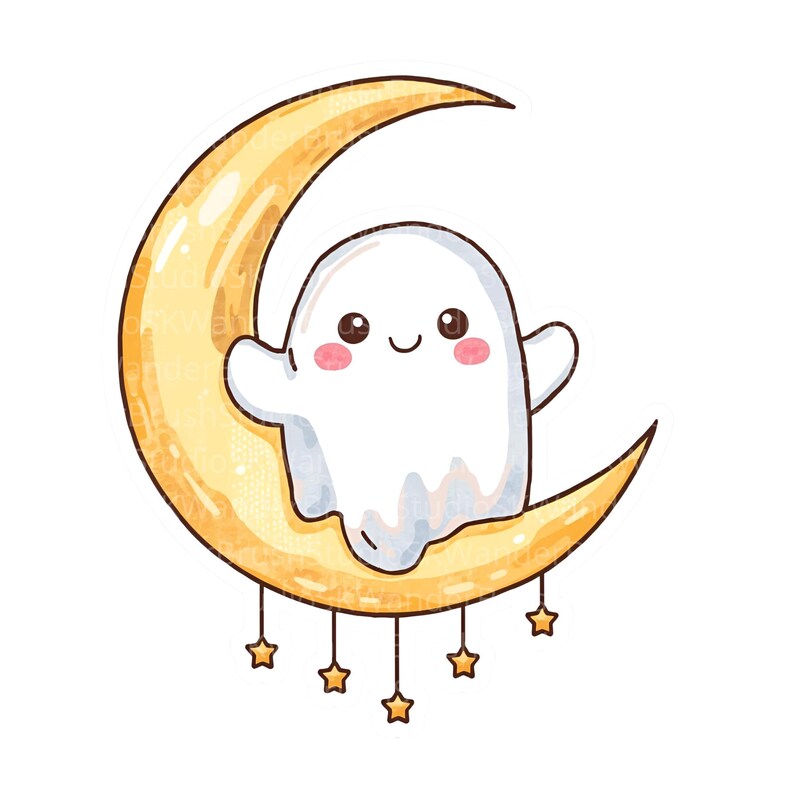 Kawaii Halloween Ghosts Clipart PNG Bundle, Cute Spooky Ghost Clip Art ...