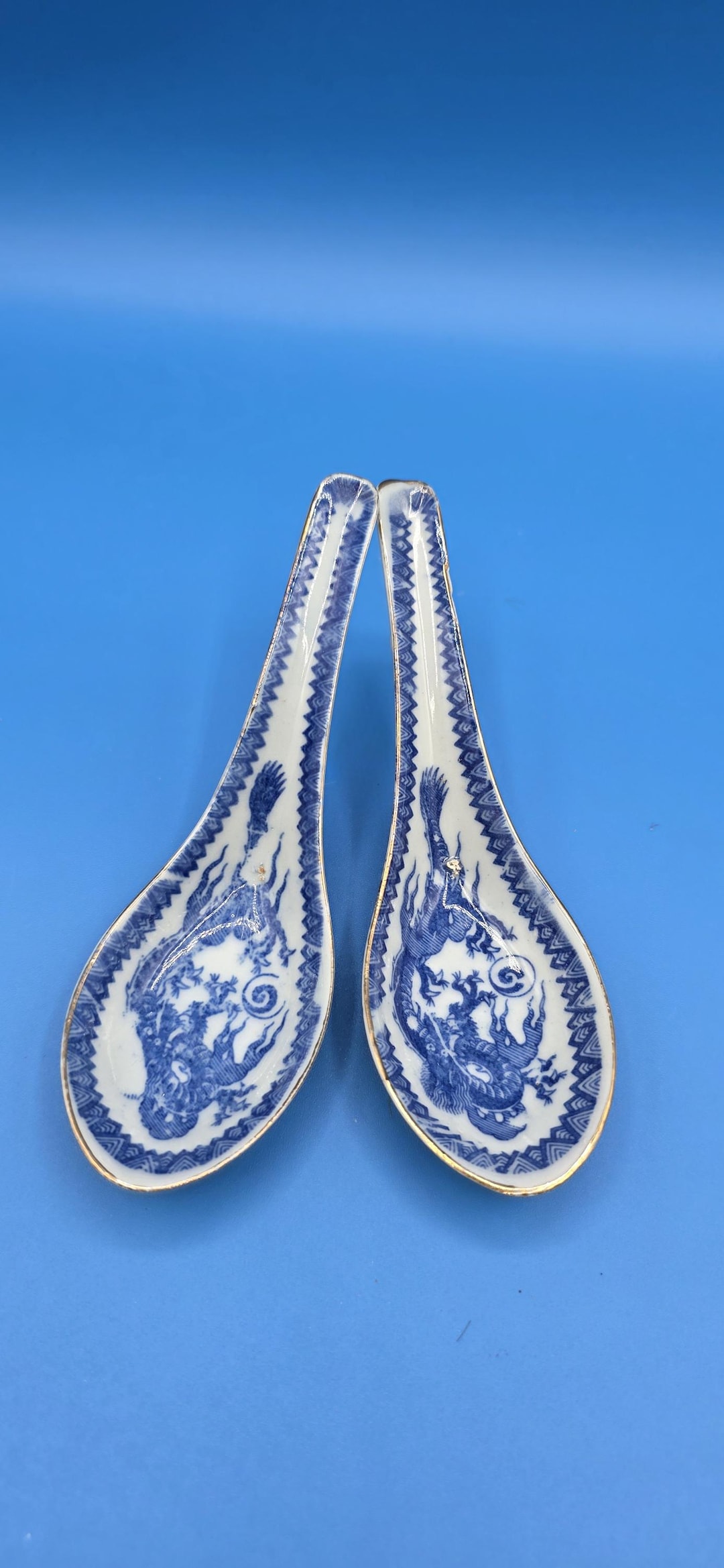 Chinoiserie Noodle Spoon/oriental Spoon Rest. Set of 2 - Etsy