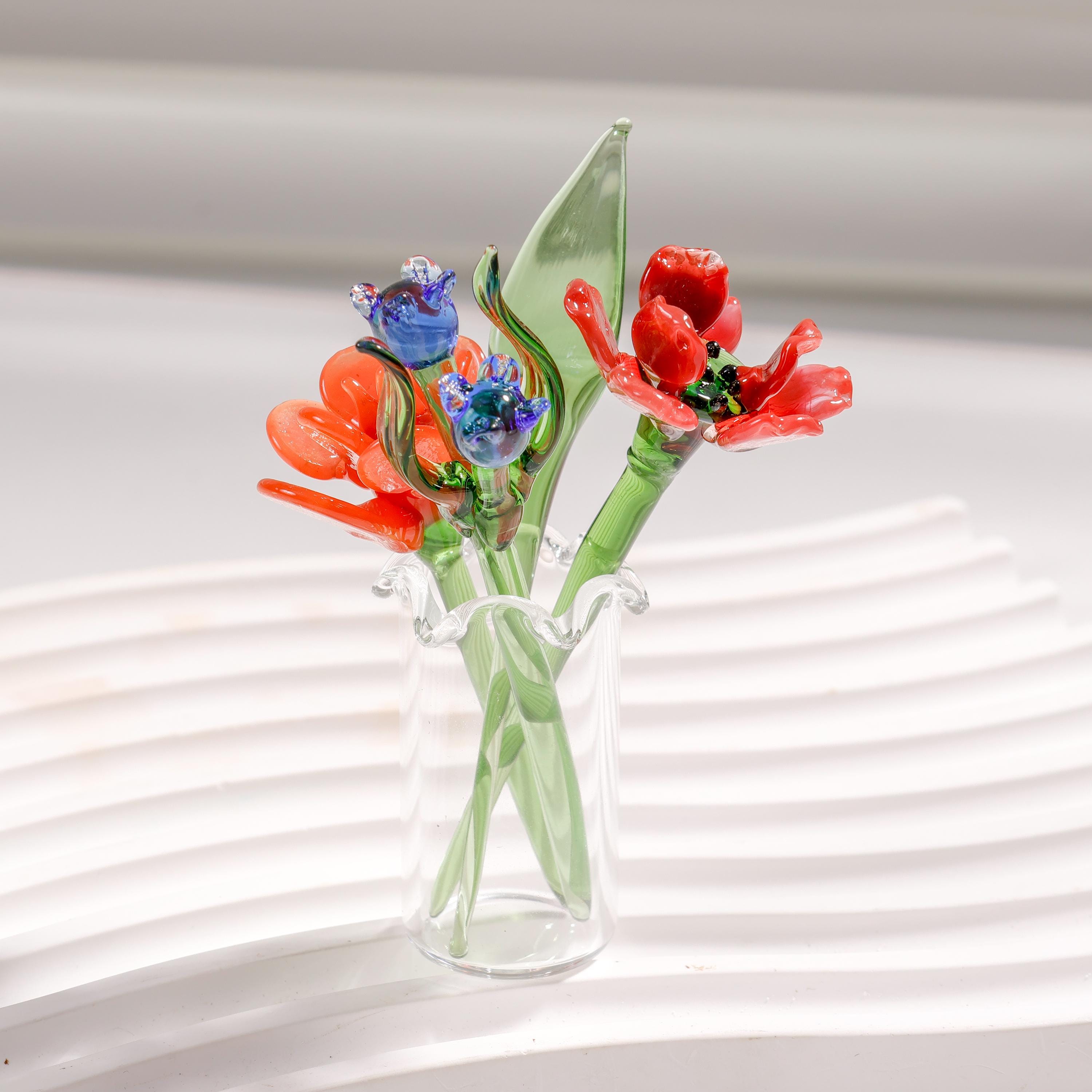 Glass Birth Month Flower, Birth Flower Gift, Hand Blown Spring Flower ...