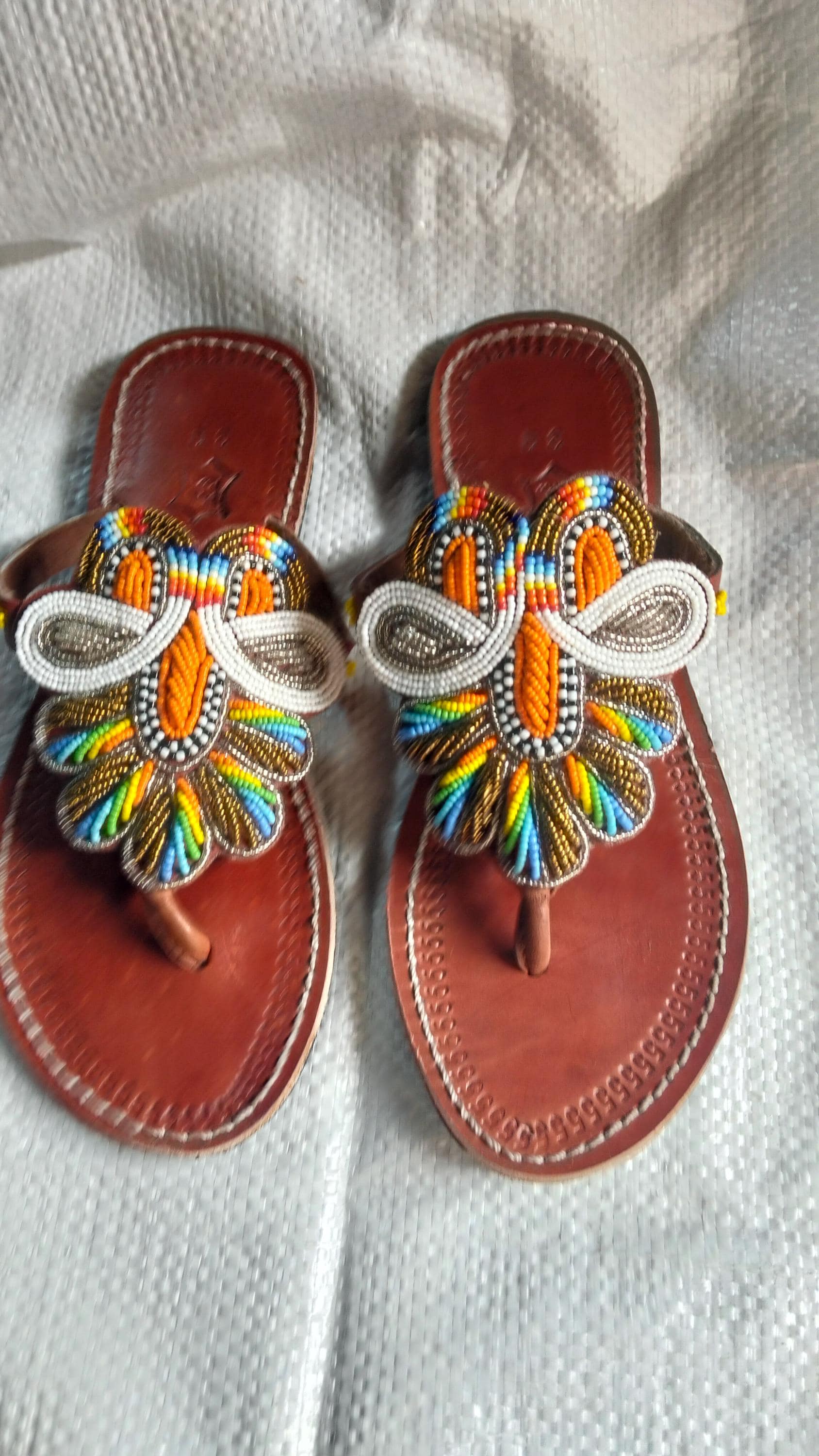 African Beaded Sandals, Women Shoes, Leather Sandals, Bohemia Shoe ...