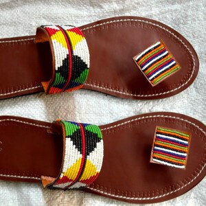 African Beaded Sandals, Women Shoes, Leather Sandals, Bohemia Shoe ...