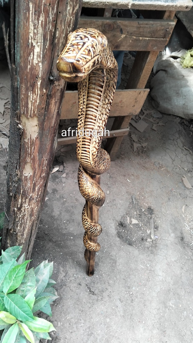 African Wooden Python Original Hiking Walking Stick,unisex Walking ...