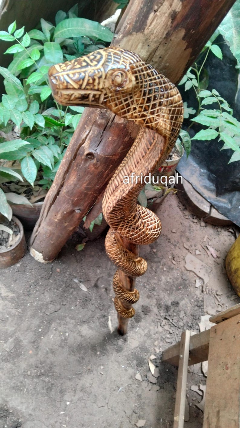 African Wooden Python Original Hiking Walking Stick,unisex Walking ...