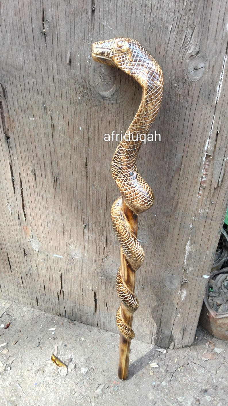 African Wooden Python Original Hiking Walking Stick,unisex Walking ...