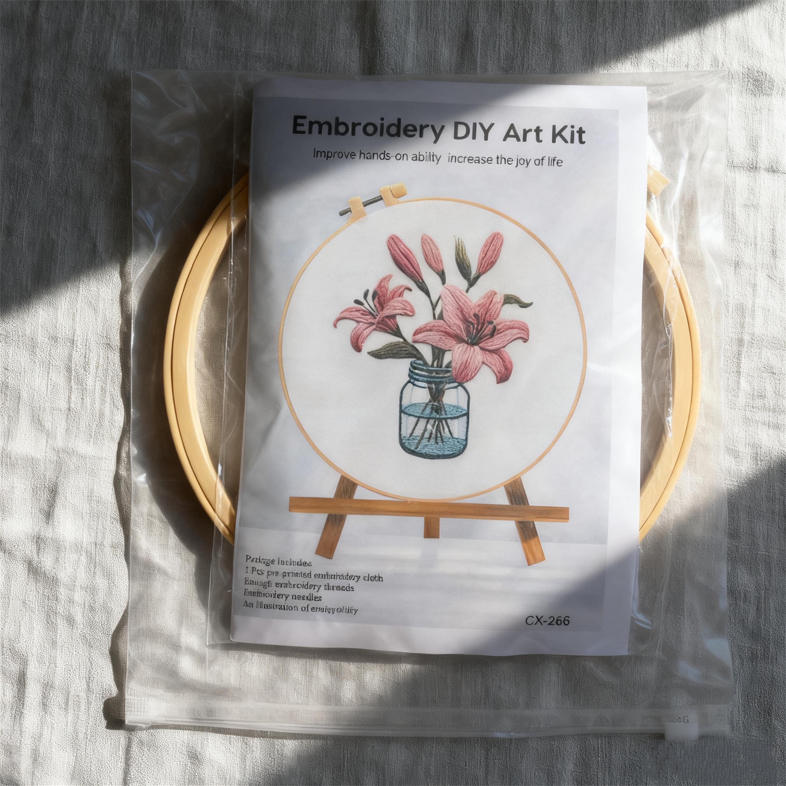 Pink Lily Hand Embroidery Full Kit for Beginners | Floral Needlework ...