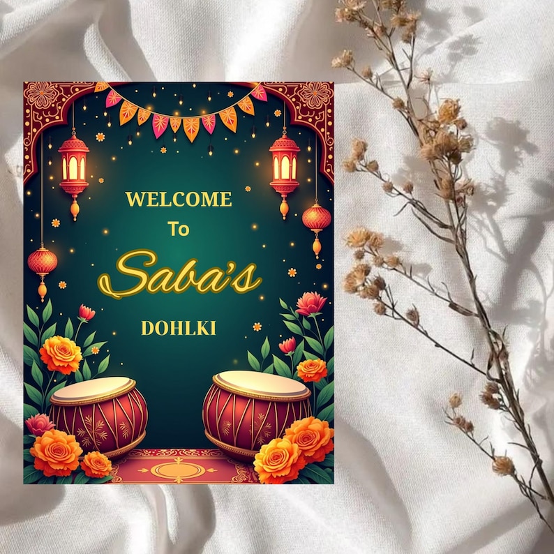 Editable Dholki Welcome Sign | Indian Wedding (digital Download) - Etsy