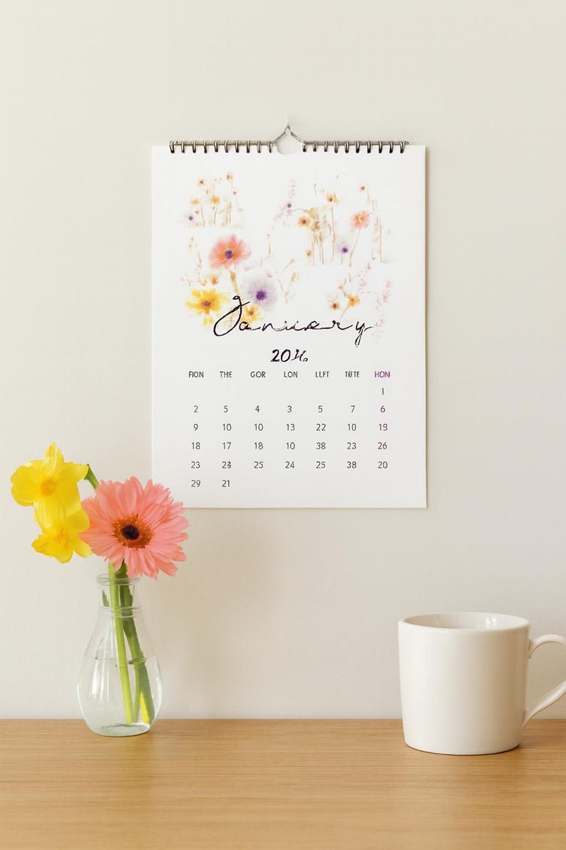 Wildflower 2026 Calendar| Watercolor Floral Calendar | Watercolor Desk ...