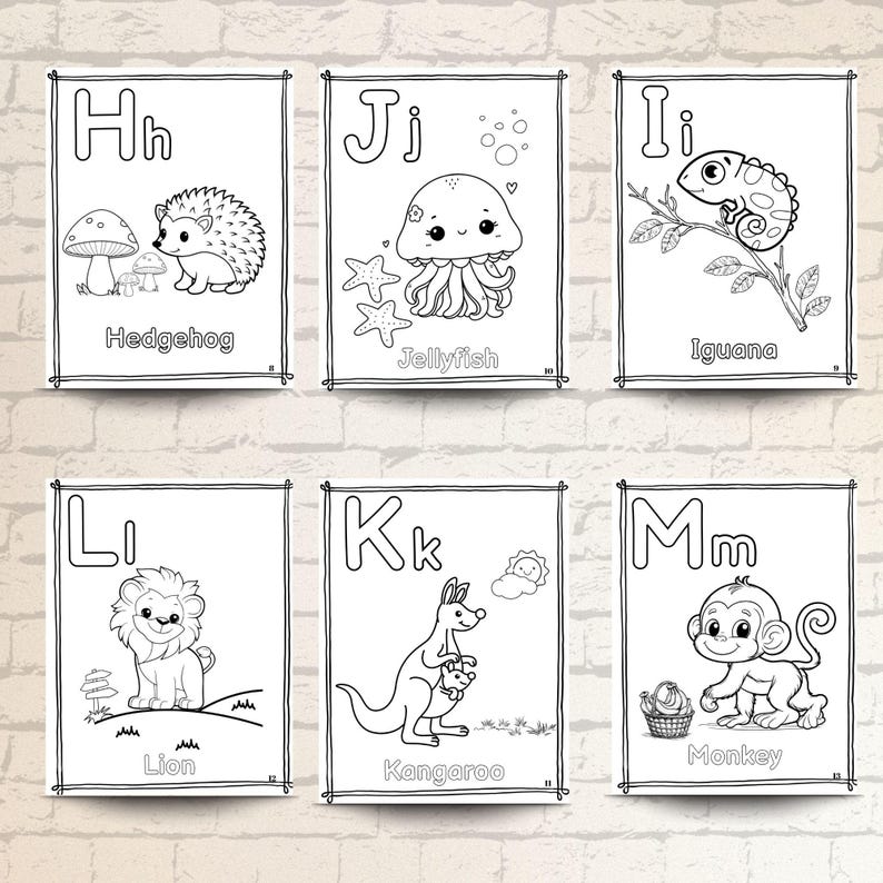 ABC Animals Coloring Pages: Kids Learning Activity, Baby's First ...