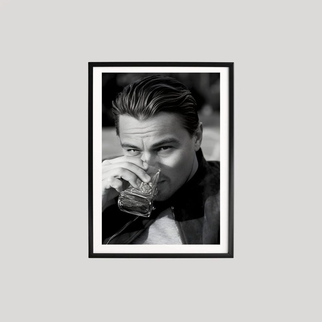 Leonardo Dicaprio Black and White Portrait Poster, Iconic Actor ...