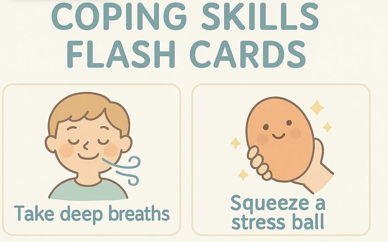 Coping Skills Flashcards for Kids | Printable Emotion Regulation Cards ...