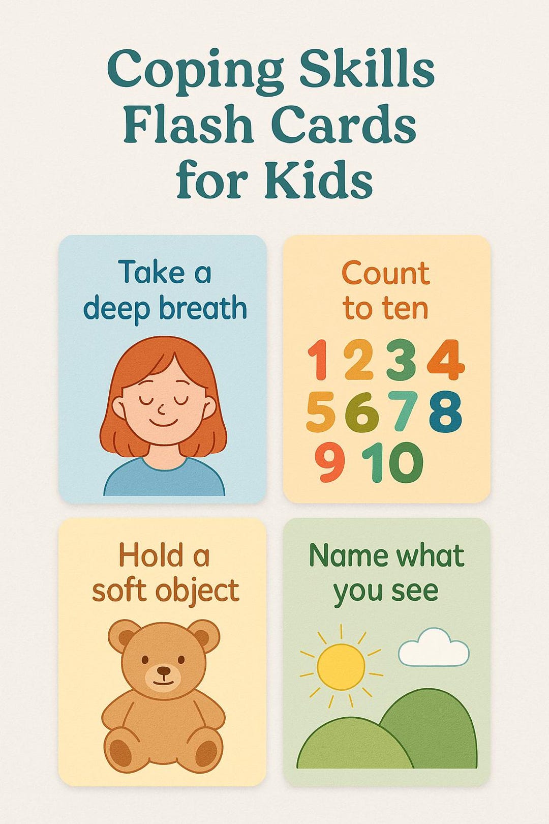 Coping Skills Flashcards for Kids | Printable Emotion Regulation Cards ...