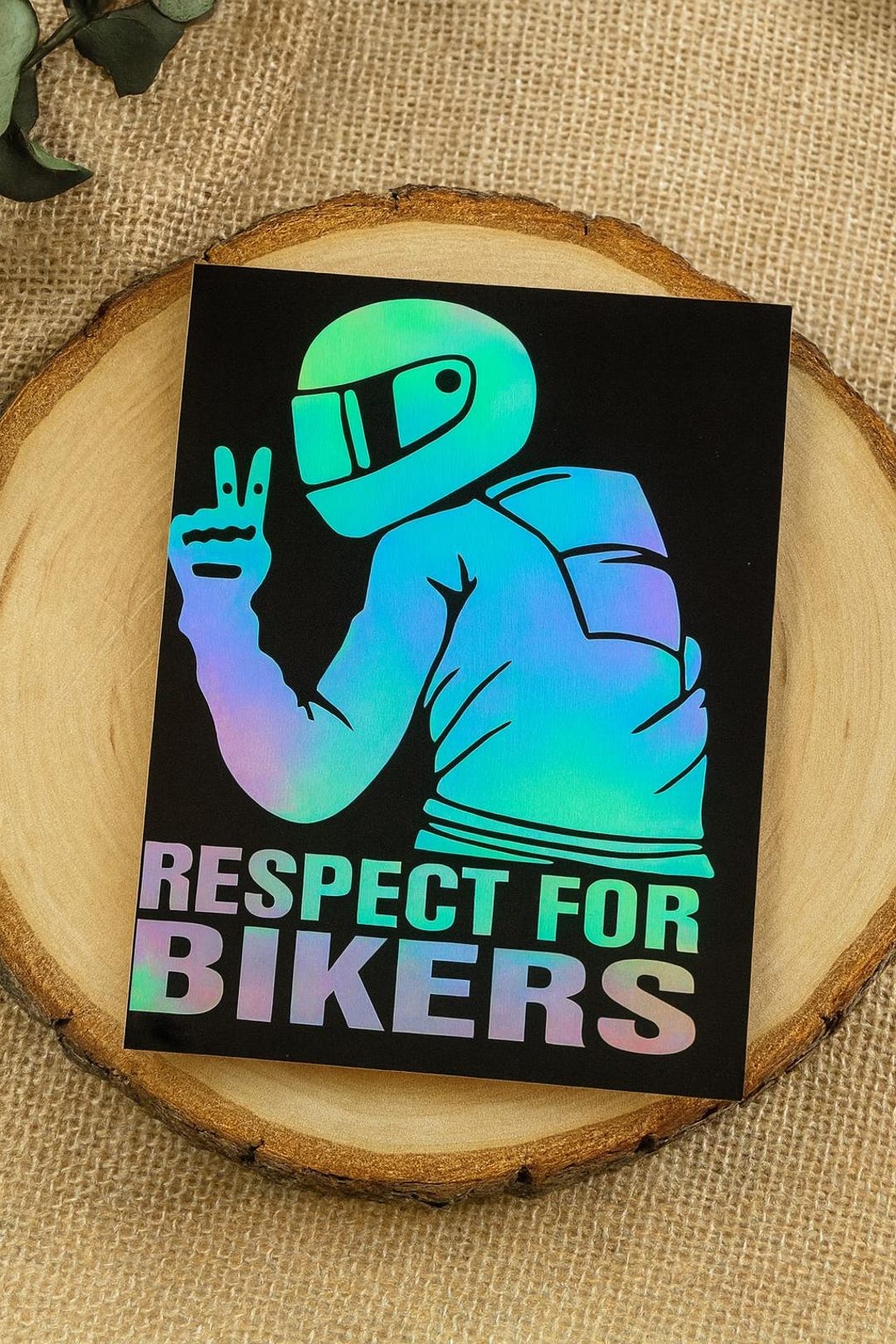 Respect for Bikers Sticker – Motorcycle Helmet Decal – Holographic ...