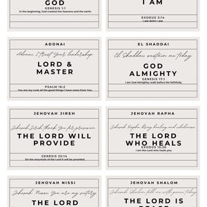 Names of God Scripture Cards: Christian Bible Verse Prayer (digital ...