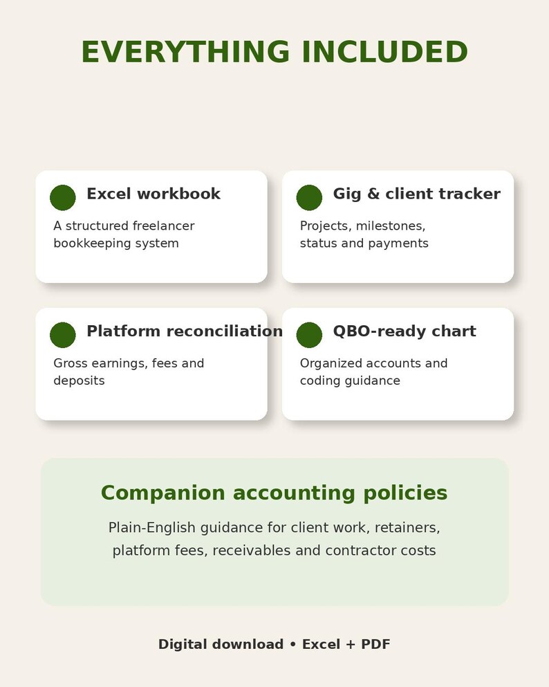 Freelancer Bookkeeping Spreadsheet | Client Project Tracker | Platform ...
