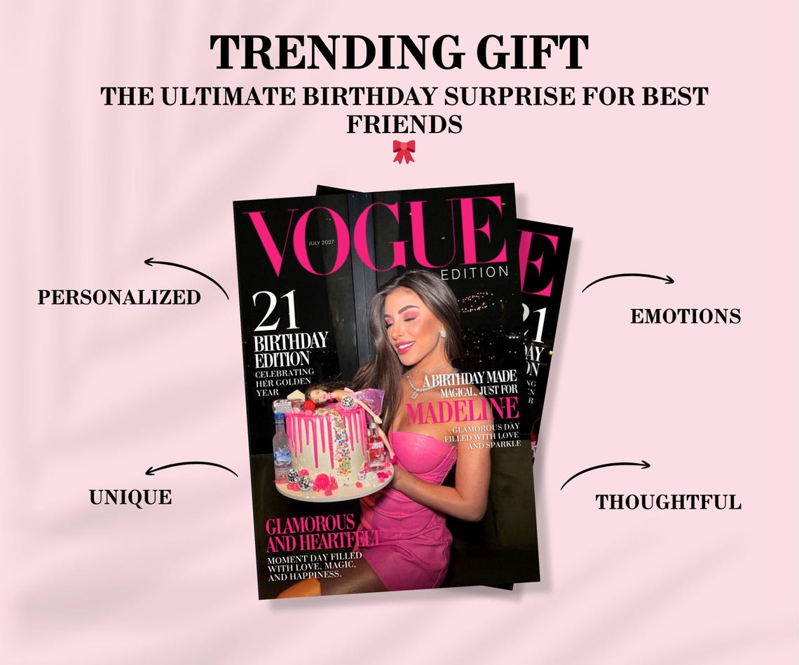 Birthday Magazine Template: Personalized Custom Birthday Gift for ...