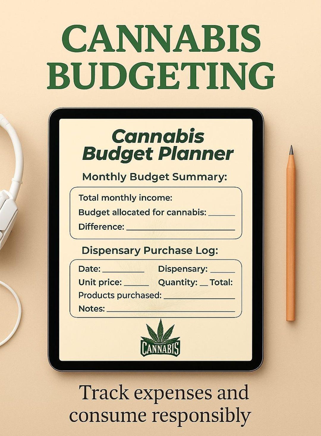 Cannabis Budget Planner | Printable Weed Expense Tracker | Responsible ...