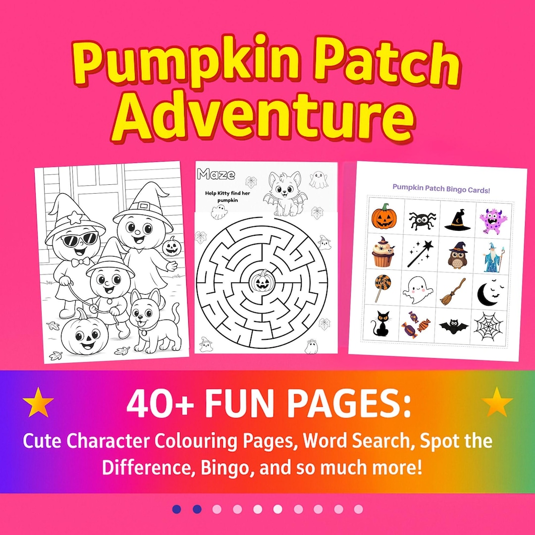 Halloween Coloring Book: Pumpkin Bingo + 40 Kids Activity Pages (PDF ...