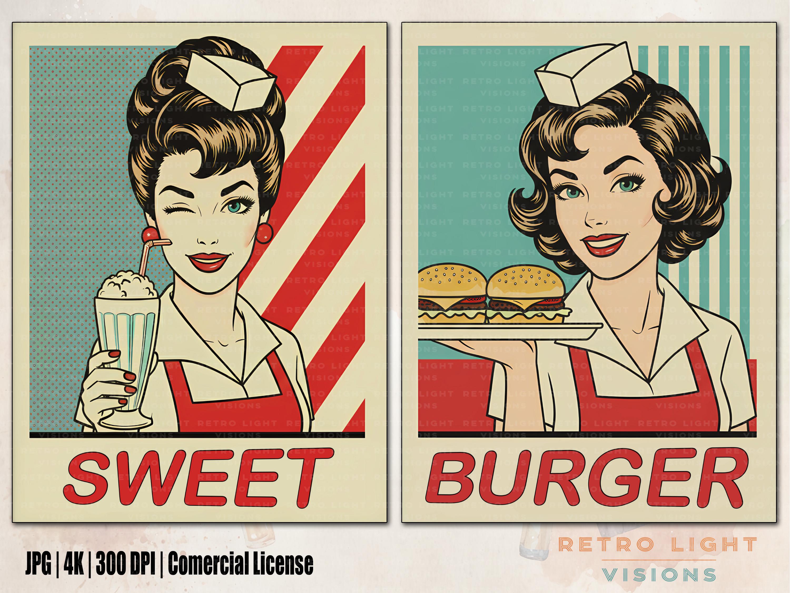 American Pop Bites: 10 Retro Pop Art Posters, 50s Diner Kitchen Decor ...