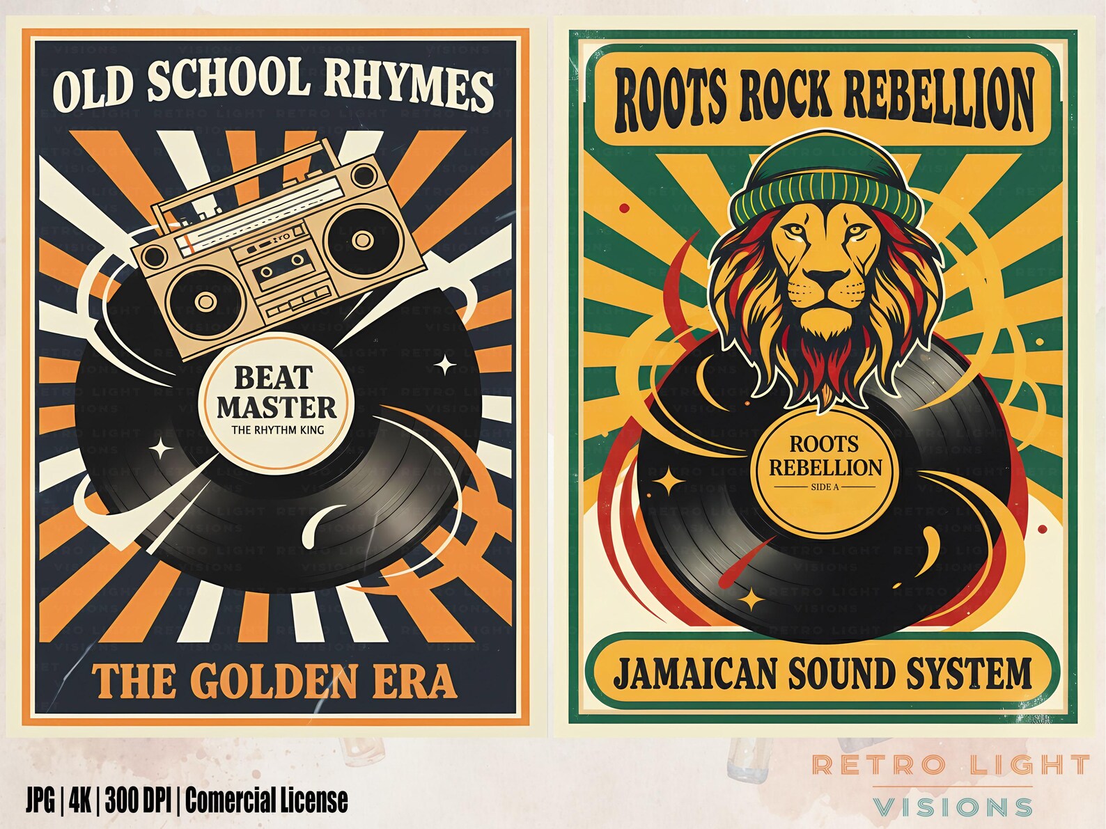 Clipart Vintage Music Posters Set | Retro Mid Century Digital Art ...