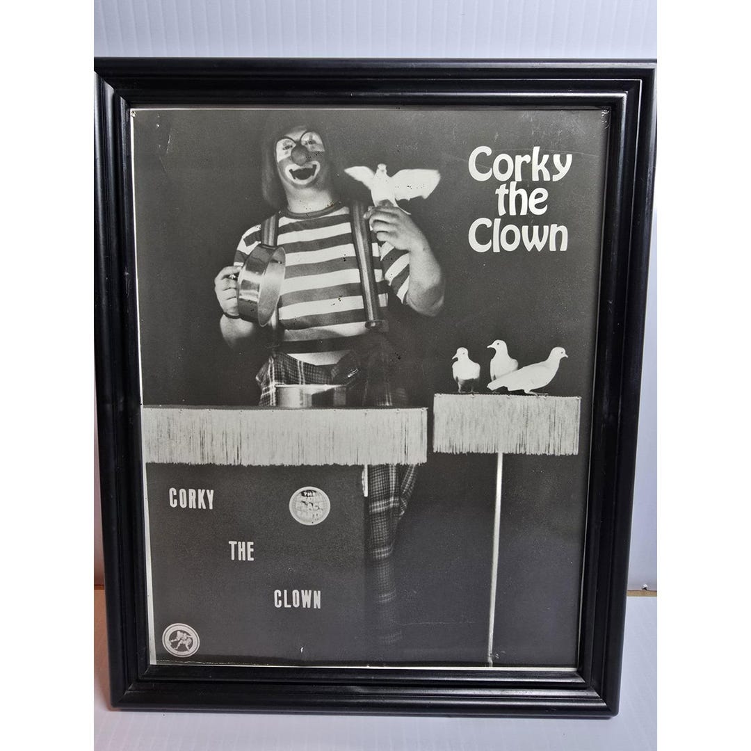 Corky the Clown Photo, Black & White, Vintage Decore, Lost Art, Clowns ...