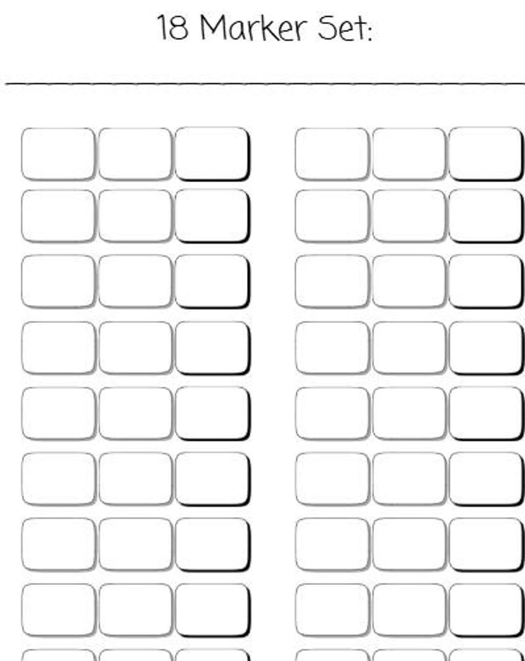 18 Marker Swatch Sheet PDF – Customisable Blank Colour Chart - Etsy