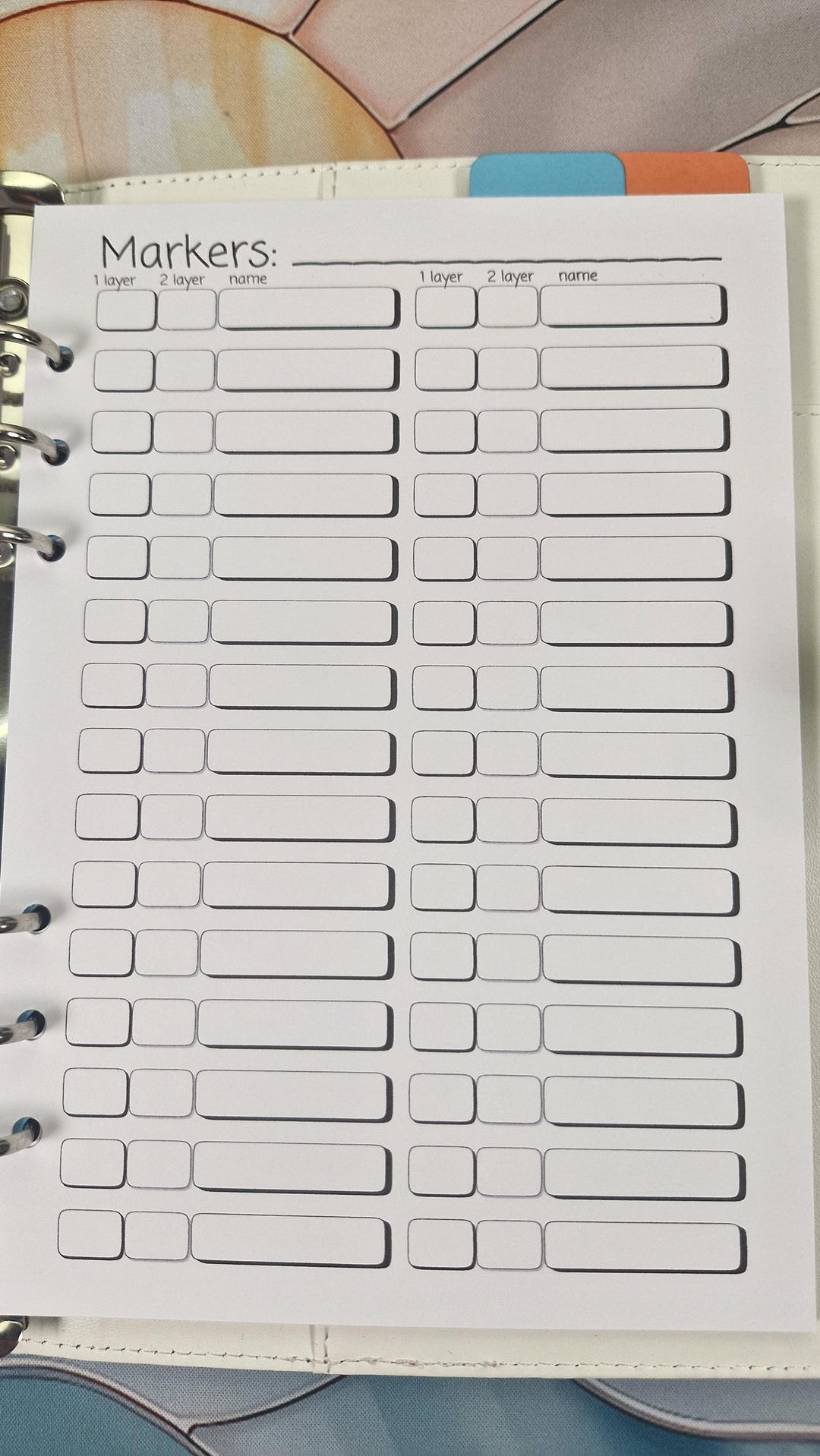 Customizable Marker Swatch Sheet: Blank Color Chart (PDF Download) - Etsy