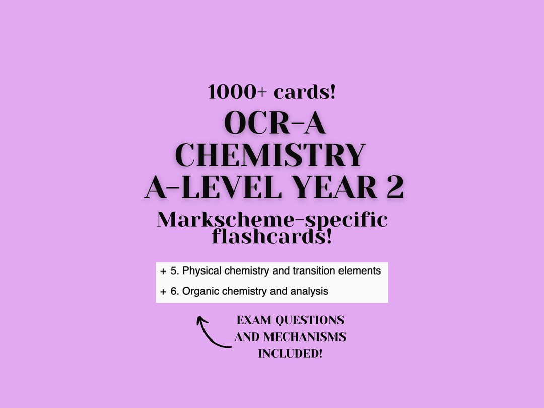 OCR-A A-level Chemistry Deck Flashcards for A* - Year 2 Spaced ...