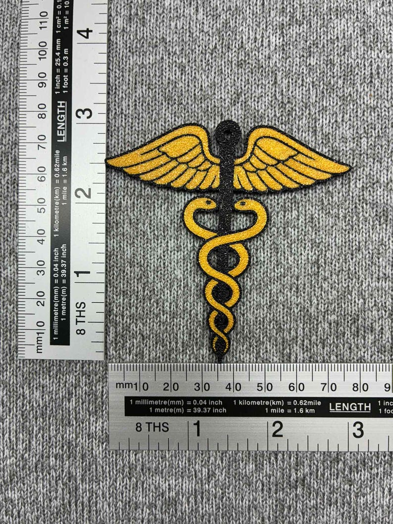 3D Printed Glittery Gold Caduceus Ornament | Doctor Nurse Gift - Etsy