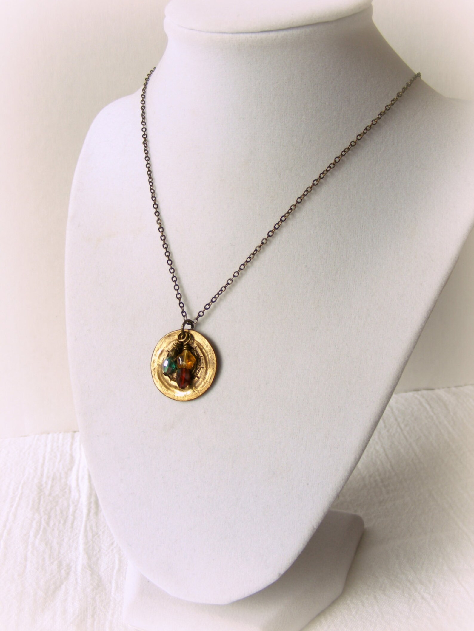 Smashed Button Necklace Vintage Button Necklace Antique | Etsy