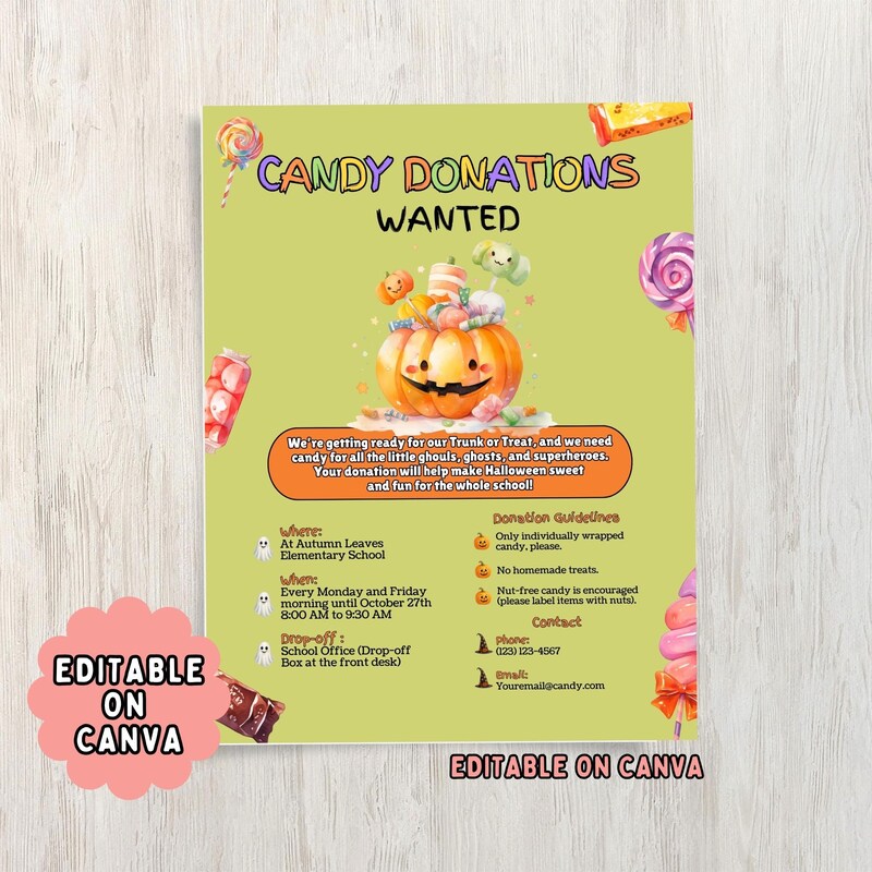 Candy Donation Flyer - Etsy
