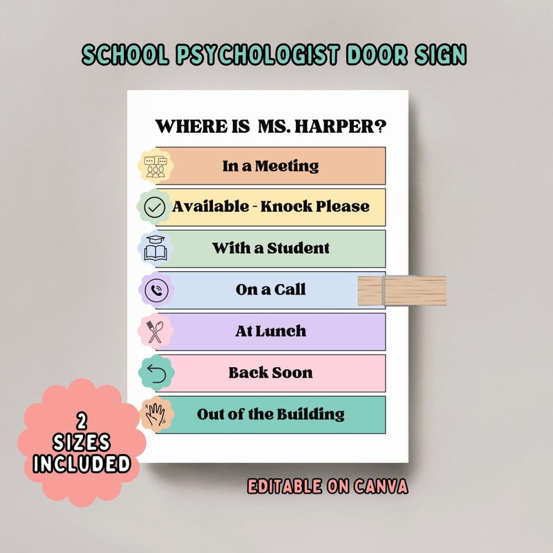 Out of Office Door Sign - Etsy