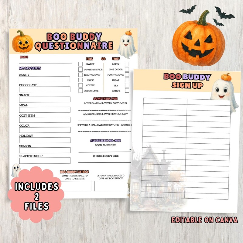Boo Basket Questionnaire - Etsy