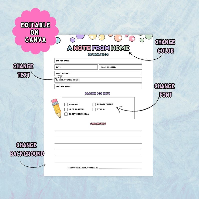 Printable Note From Home Notes Home to Parents From Teacher Printable ...