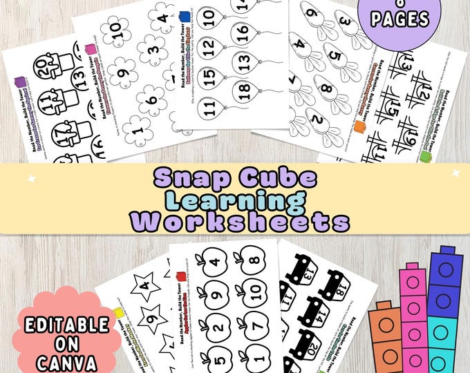 Snap Cube Learning Mats, Counting 1-20 Math Center Activity ...