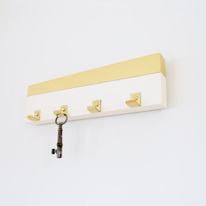 Modern Key Rack, Brass Gold Key Holder, Minimal Linear Design, Entry ...