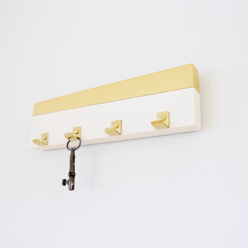 Modern Key Rack Brass Gold Key Holder Minimal Linear Design - Etsy