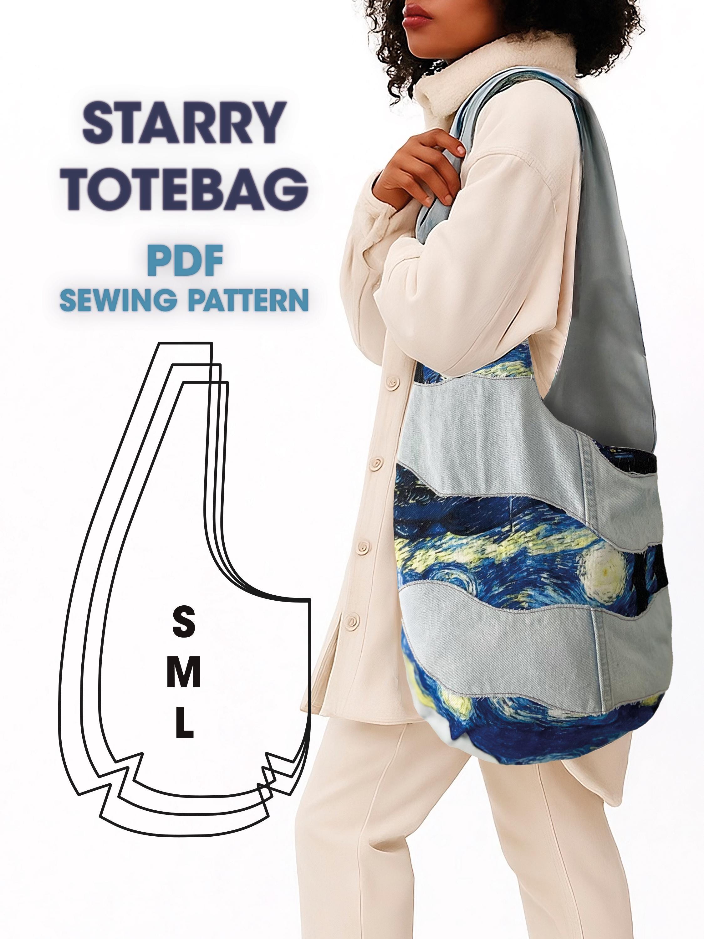 DIY Starry Round Bag Sewing Pattern: Tote Hobo Bag With Video Tutorial ...