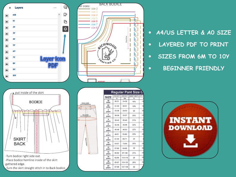 Denim Apron PDF Pattern: Unisex Workwear With Pockets (sizes XS-4XL) - Etsy