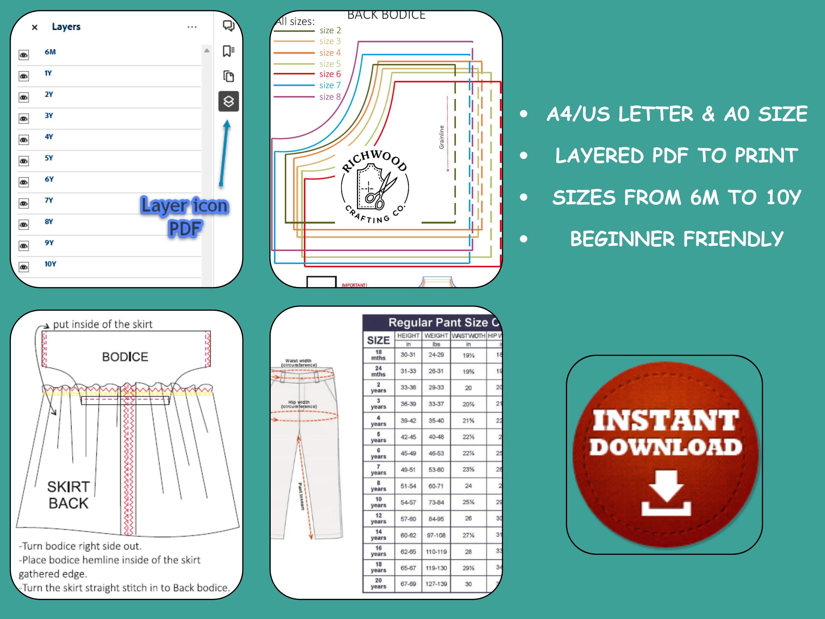 Kids Dungaree Sewing Pattern: Toddler & Child Romper (PDF) - Etsy