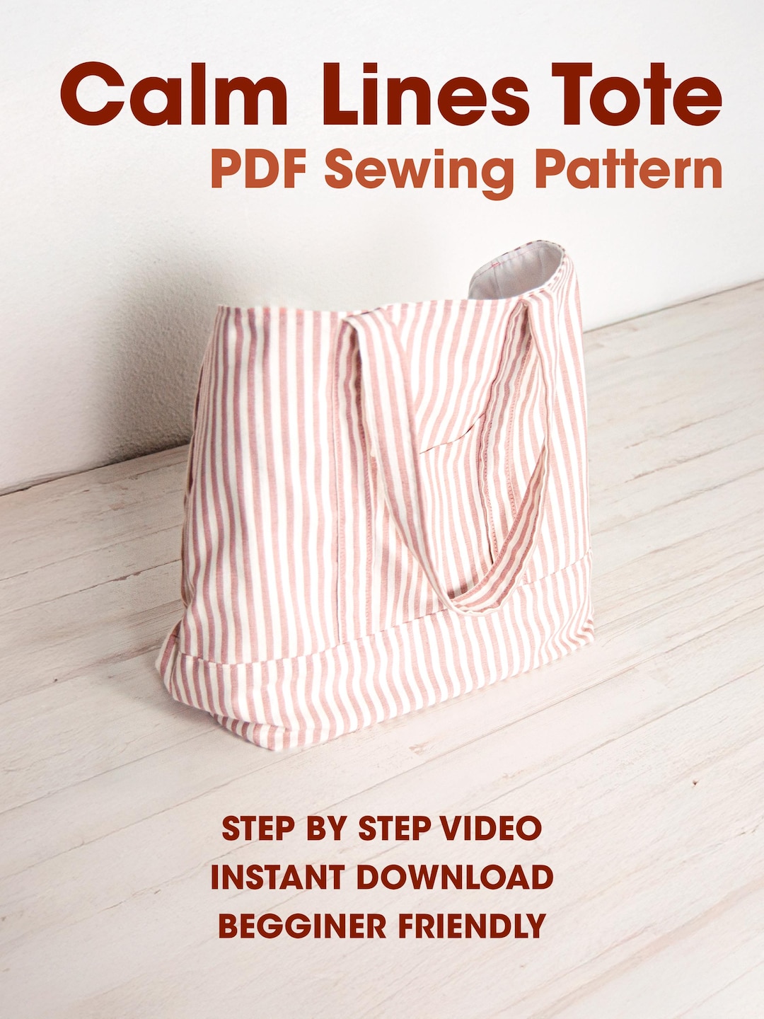 Calm Lines Tote Bag Sewing Pattern — Sew a Spacious, Structured ...