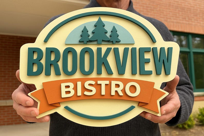 Custom Outdoor Wood Sign | 3D Laser Cut Business Logo Sign ...