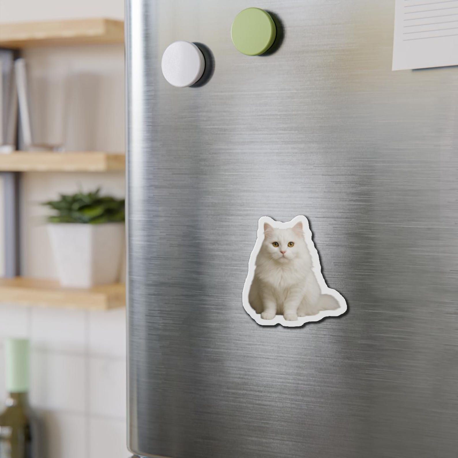 Whimsical Cat Die-cut Magnet - Cute Kitty Home Decor, Fridge Magnet ...