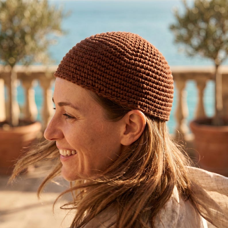 Crochet Docker Hat, Handmade Fisherman Beanie, Cotton Skull Cap ...