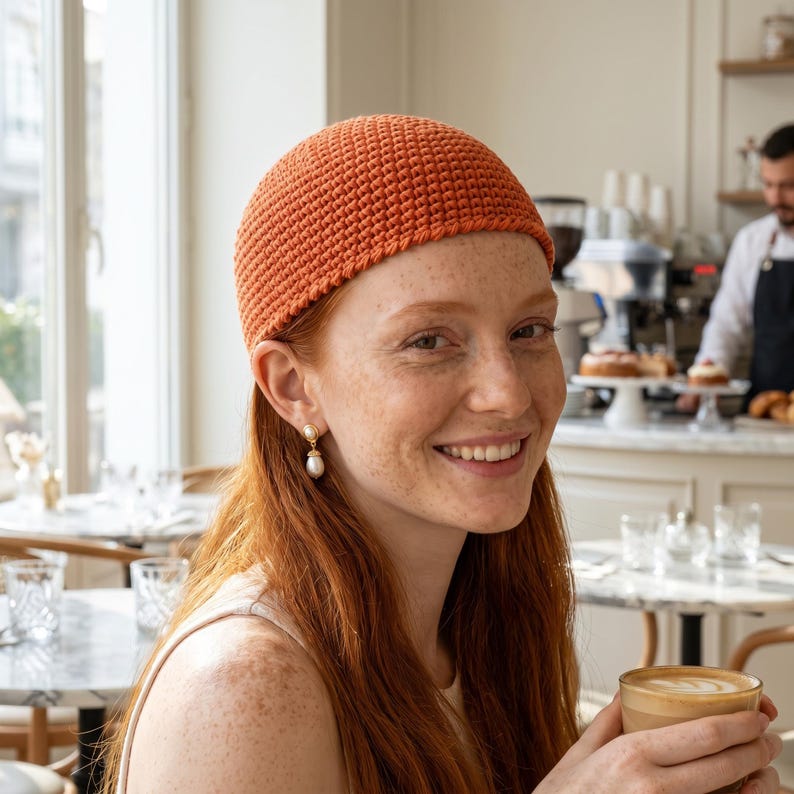 Crochet Docker Hat, Handmade Fisherman Beanie, Cotton Skull Cap ...
